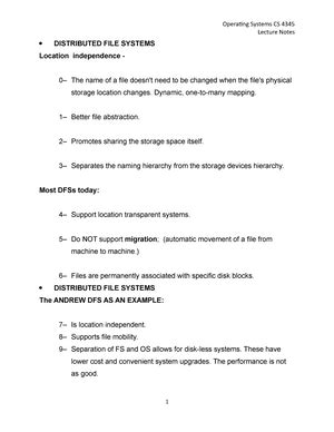Operating Systems Cs Lecture Notes Distributed Structures C