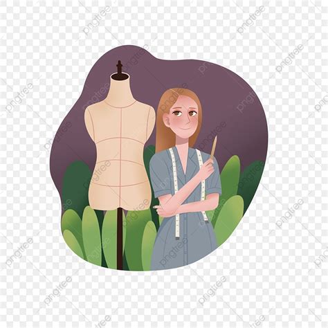 작업자 의류 디자이너 만화 캐릭터 요소 히트 노동자 패션 디자이너 소녀 Png 일러스트 및 Psd 이미지 무료 다운로드 Pngtree