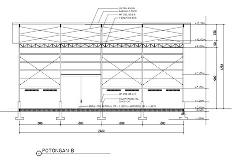 2d Design Of Cross Section Of Incinerator Plant In Detail Autocad Drawing Cad File Dwg File