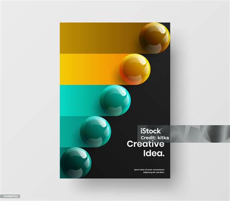 신선한 현실적인 공 플래 카드 그림입니다 독특한 팜플렛 A4 디자인 벡터 개념입니다 A4 용지에 대한 스톡 벡터 아트 및 기타 이미지 A4 용지 개념 고급 Istock