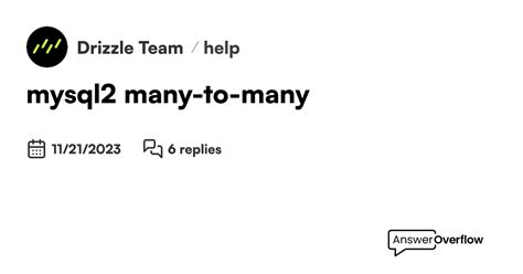 mysql2 many to many drizzle team