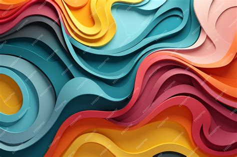 Premium Photo A Close Up Of A Colorful Abstract Background With Wavy Shapes Generative Ai