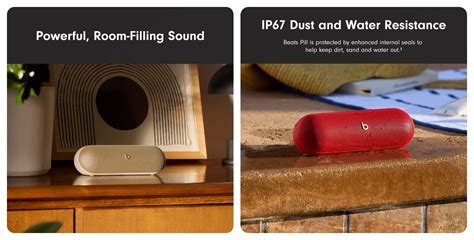 Amazon Com Beats Pill Wireless Bluetooth Speaker With W Power Adapter Statement Red