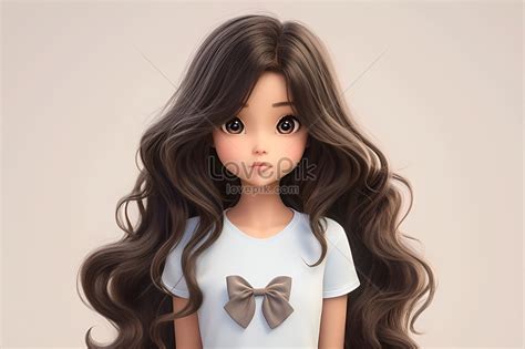 소녀의 긴 머리카락 일러스트 무료 다운로드 Lovepik