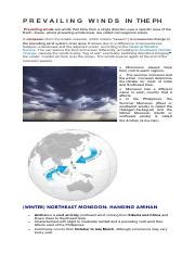 Prevailing Winds Pdf P R E V A I L I N G W I N D S IN THE PH Prevailing Winds Are Winds That