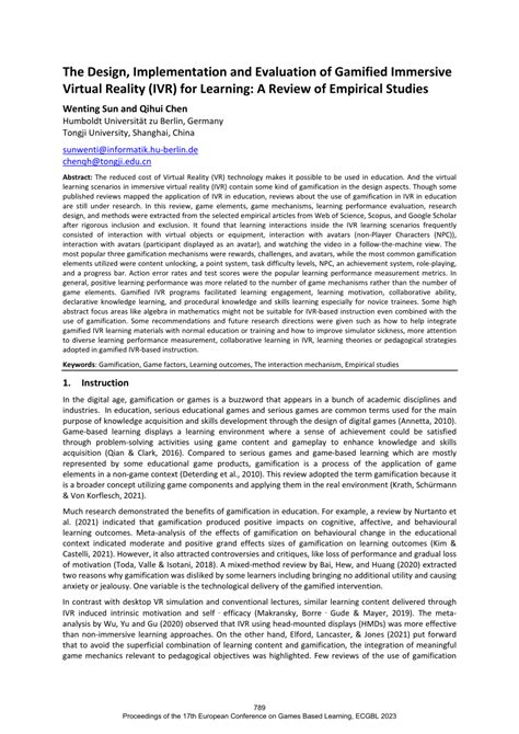 Pdf The Design Implementation And Evaluation Of Gamified Immersive Virtual Reality Ivr For