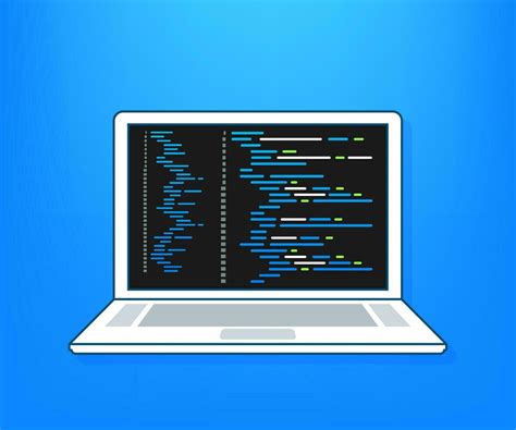 Vector Laptop Coding Concept Web Developer Design Programming
