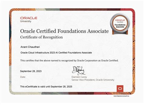 Anant Chaudhari On Linkedin Oracleskills Careergrowth