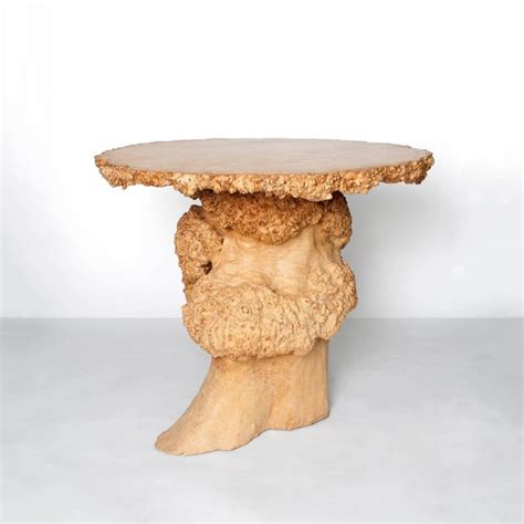 Scandinavian Modern Tree Trunk Table With Burl And Birch Top At 1stdibs