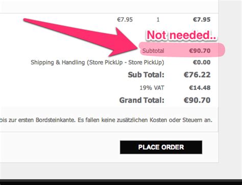 Remove Sub Total From Magento Shopping Cart Stack Overflow