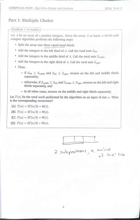 Comp3121 9101 Algorithm Design And Analysis Algorithm Design And Analysis 2024 Term 3 Part I