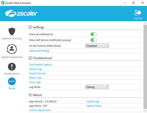 Zscaler Client Connectorのセルフ サービス通知 Zscaler
