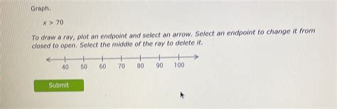 Graph X70 To Draw A Ray Plot An Endpoint And Select An Arrow Select