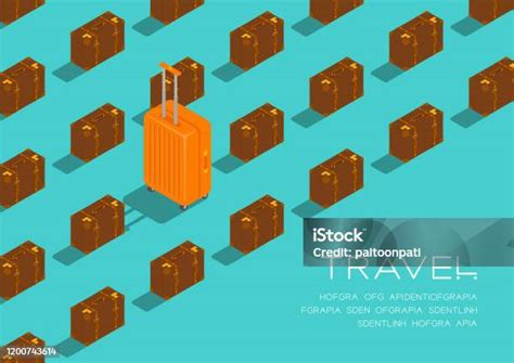 수하물 3d 아이소메트릭 패턴 여행 비즈니스 컨셉 포스터 및 소셜 배너 포스트 수평 디자인 일러스트레이션 복사 공간 벡터 Eps