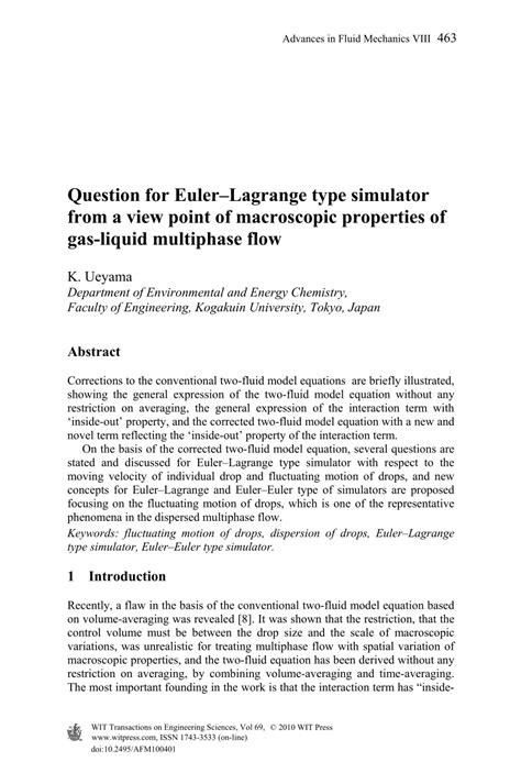 Pdf Question For Euler Lagrange Type Simulator From A View Point Of Macroscopic Properties Of