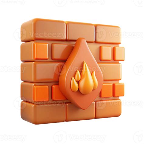 Dramatic Artistic Firewall Symbol With Digital Code Orange Isolated Element Genuine 58021427 Png