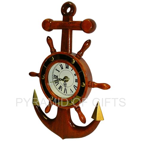 Настенные часы морские штурвал и якорь магазин Pyramid Of Ts
