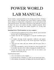 Lab 14 Power World Simulator Pdf POWER WORLD LAB MANUAL Power World Is A Great Powerful Tool