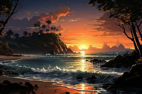 Premium Photo Paradise Bliss Tranquil Beach Scene