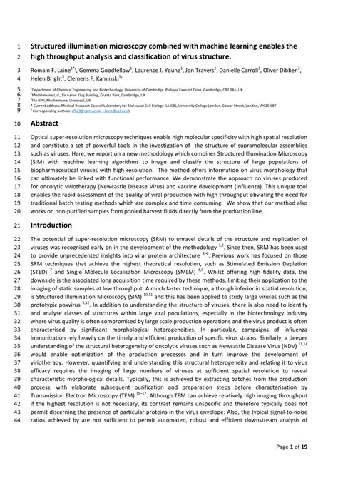Pdf Structured Illumination Microscopy Combined With Machine Learning For The High Throughput