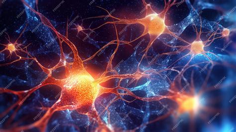 Premium Ai Image Glowing Neural Network With Fiery Synapses Illustrating Brain Activity And