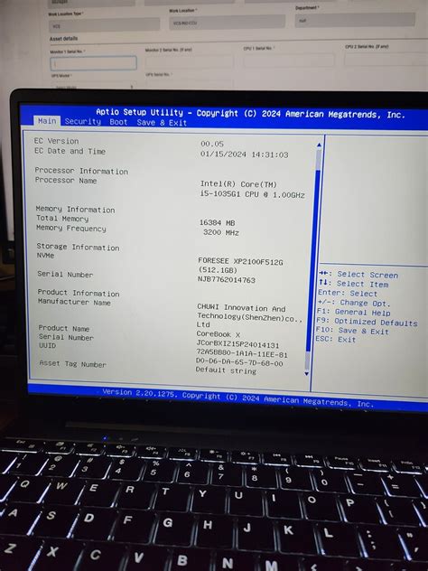 Unable To Access Advanced BIOS Option On Corebook X GB Ram I G CoreBook X CHUWI