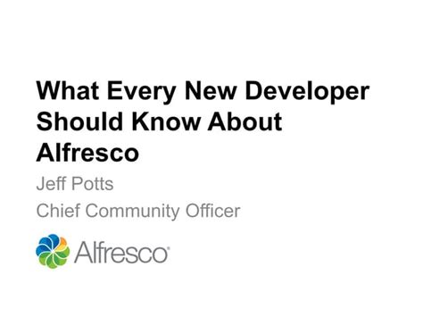 Alfresco What Every Developer Should Know Ppt