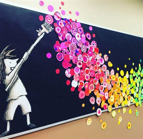 Dot Day Rainbow Display Collaborative Art Projects Collaborative Art