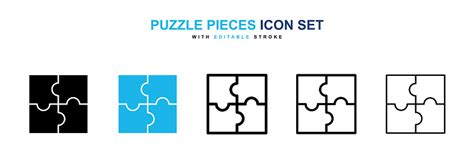 퍼즐 조각 아이콘 그래픽은 검은 색과 파란색 색상으로 설정됩니다 블럭에 대한 스톡 벡터 아트 및 기타 이미지 블럭 아이콘 0명 Istock