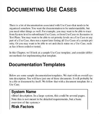 Use Case Template Free Word PDF Documents Download