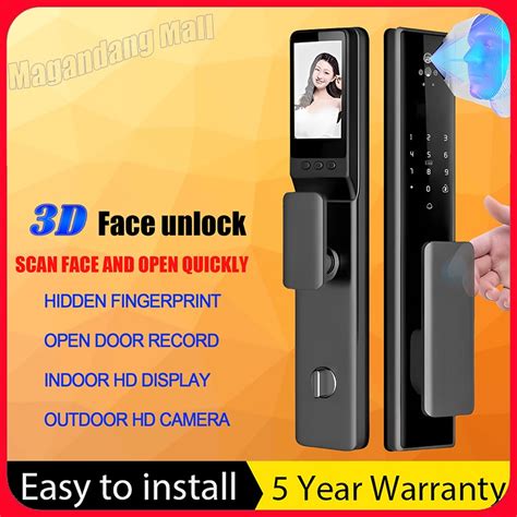 Face Recognition Smart Door Lock With Security Camera Password Face Unlock Automatic Main Door