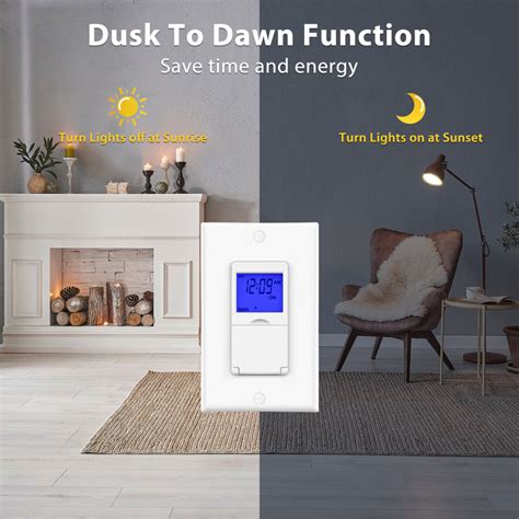 7 Day Programmable Astronomical In Wall Timer Switch Neutral Wire Requ