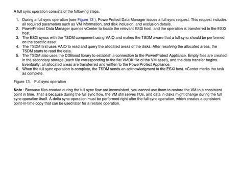 Full Sync Operation Powerprotect Data Manager Appliance Vmware