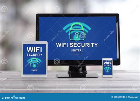 Wifi Security Concept On Different Devices Stock Illustration Illustration Of Screen Concept