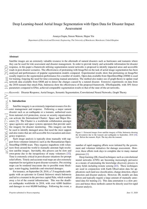 Deep Learning Based Aerial Image Segmentation With Open Data For Disaster Impact Assessment Deepai