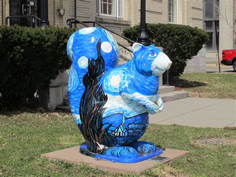 Squirrel Statue In Olean Ny Squirrel Art Starry Night Artist Squirrel