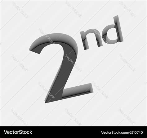 2nd Number Design Royalty Free Vector Image Vectorstock