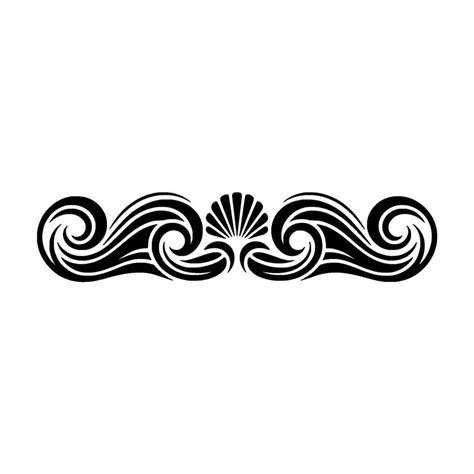 Oceanic Wave Seashell Border Black Silhouette Decorative Element 67490738 Vector Art At Vecteezy