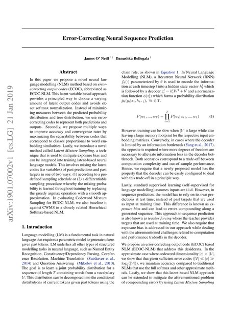 Pdf Error Correcting Neural Sequence Prediction