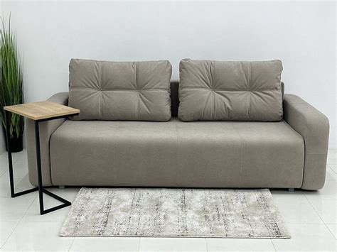 ᐉ Диван розкладний Мілан Вуді ортопедичний ЛДСП дерево тканина Бежевий • Краща ціна в Києві