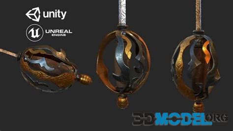 3d Model Rapier Sword Pbr
