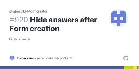 Hide Answers After Form Creation · Issue 920 · Pluginsglpiformcreator · Github