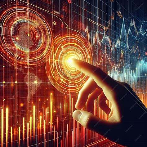 Premium Photo Finger Touching Display With A Futuristic Forex Chart