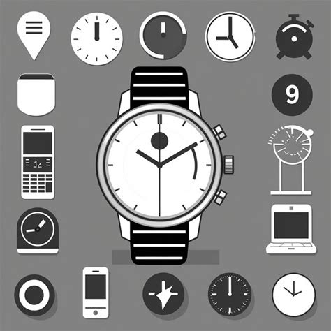 Watch Vector Set White Background Isolated A High Premium Ai Generated Image