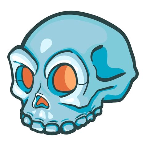 해골 그림 만화 스타일 해골 아이콘 프리미엄 벡터