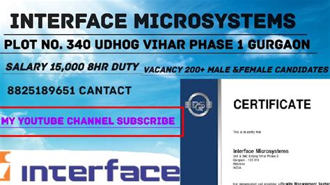 Interface Microsystems Job In Gurgaon Salary 19 000 8hr Ki Youtube