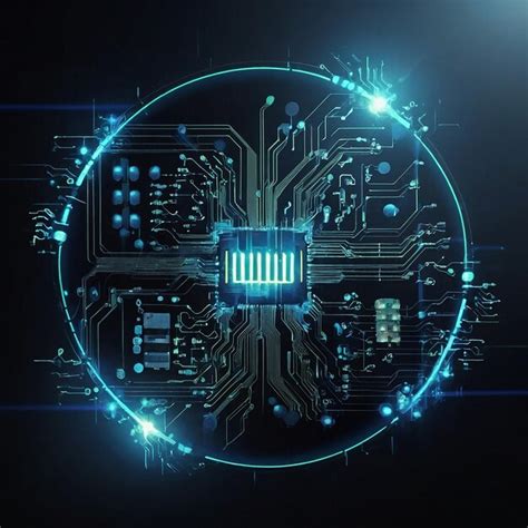 Advanced Technology Concept Visualization Circuit Board Cpu Processor Microchip Premium Ai