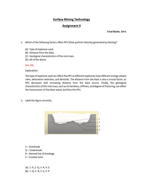 Surface Mining Technologyassignment 4 2 Updated Pdf Explosion