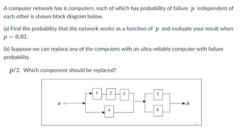 Solved A Computer Network Has 6 Computers Each Of Which Has