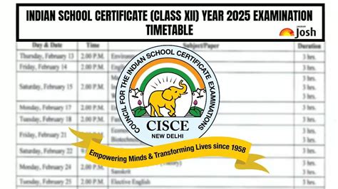 Isc Date Sheet 2025 Pdf Download Class 12 Board Exam Time Table